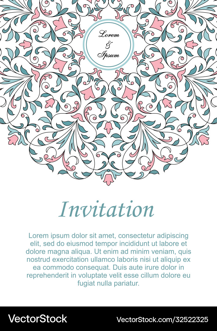 Floral pattern for invitation or greeting card Vector Image