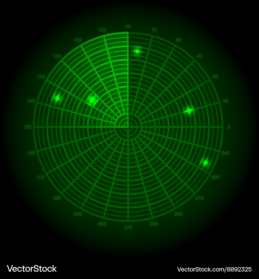 Green radar screen Royalty Free Vector Image - VectorStock