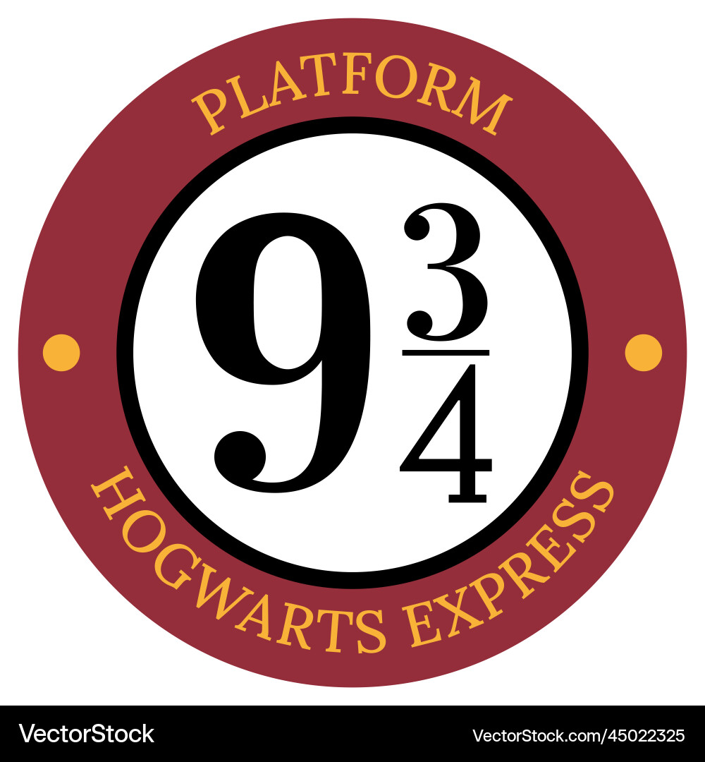 Name platform 9 3 4 icon hogwarts express Vector Image