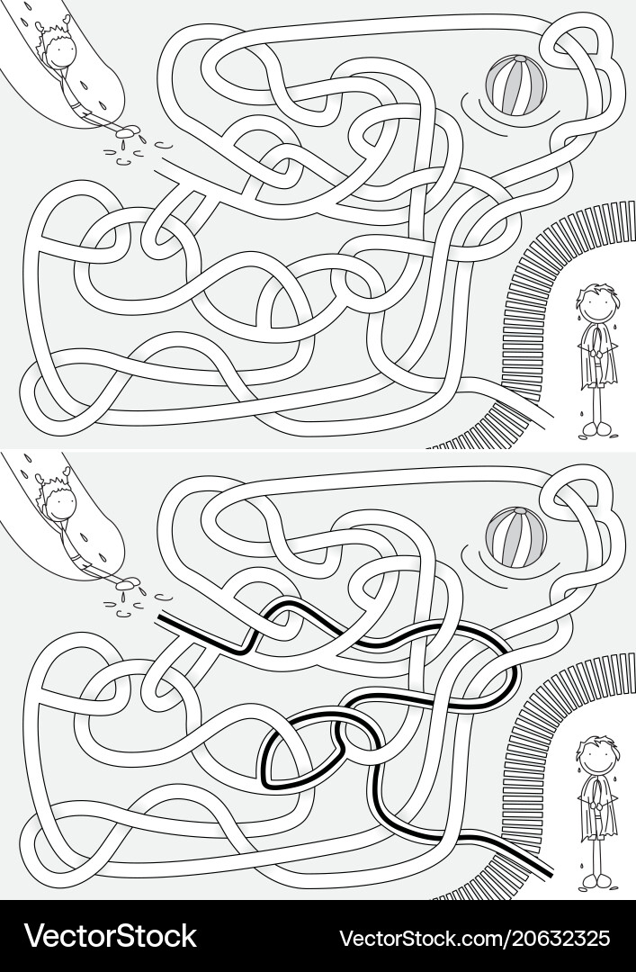 Pool maze Royalty Free Vector Image - VectorStock