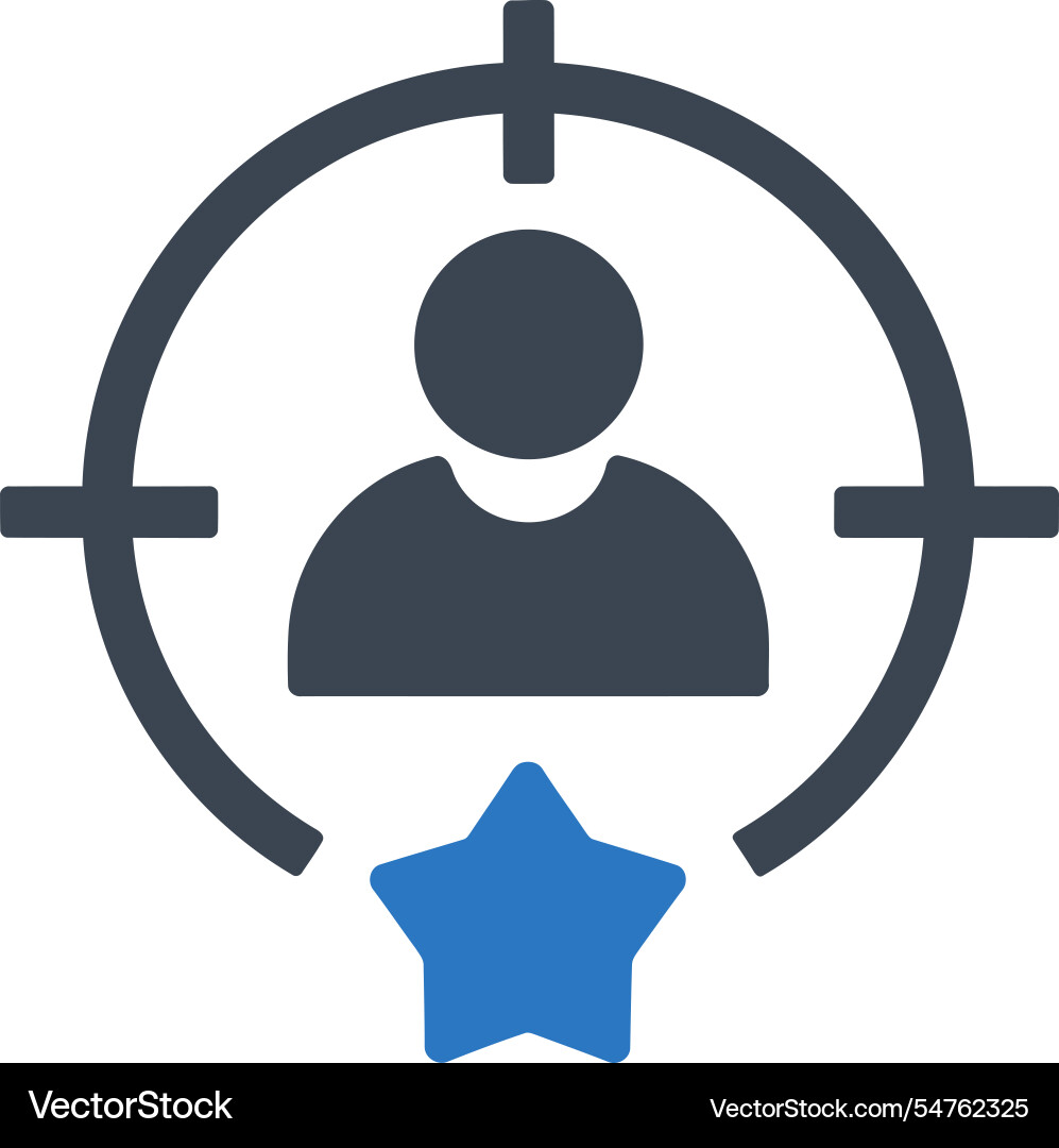 Targeted profile star icon Royalty Free Vector Image
