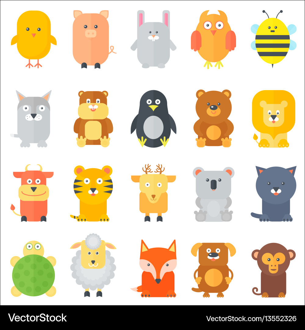 Animal Icon Set - Diverse Wildlife Royalty Free Vector Image