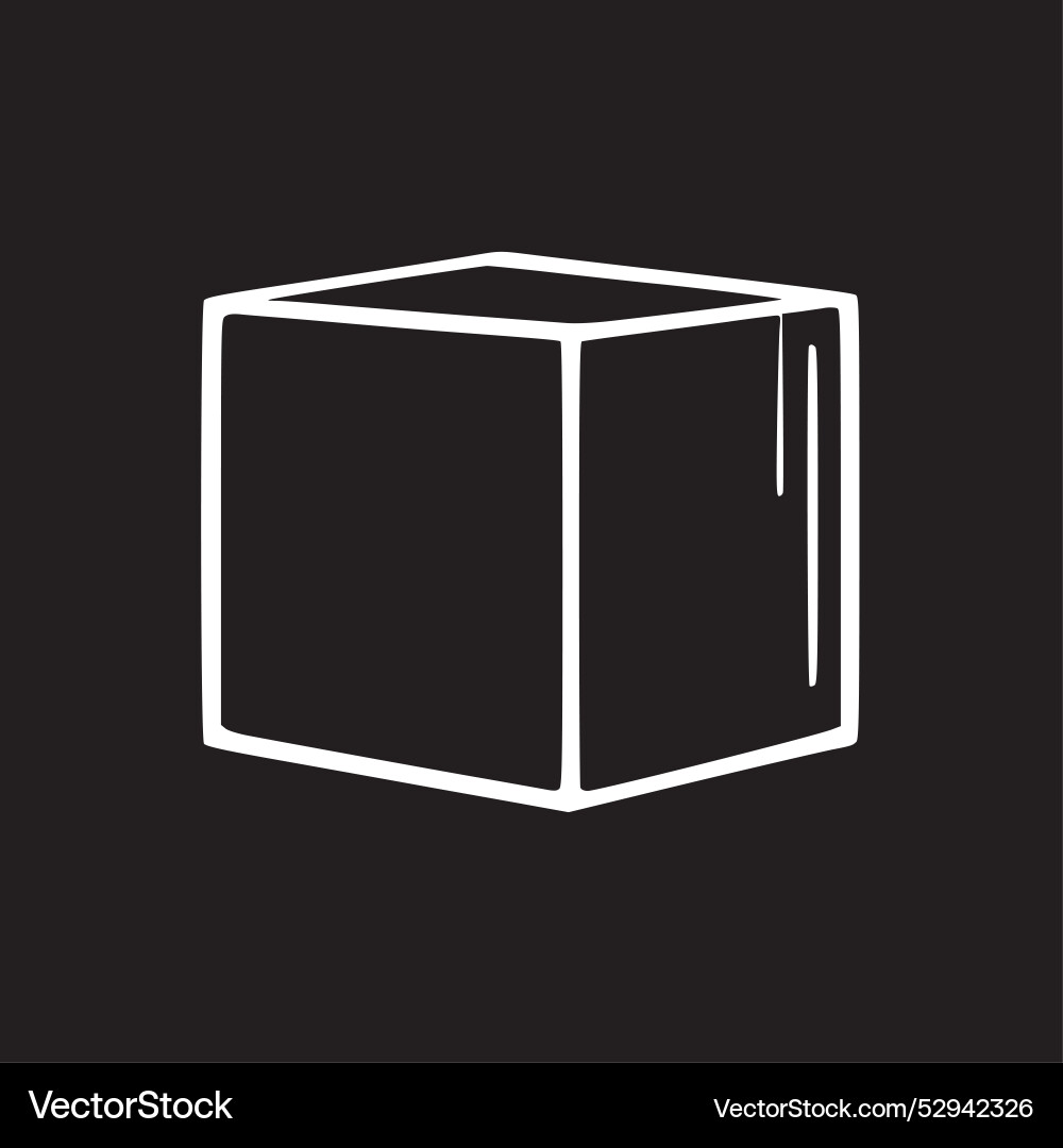 Box - minimalist and flat logo Royalty Free Vector Image