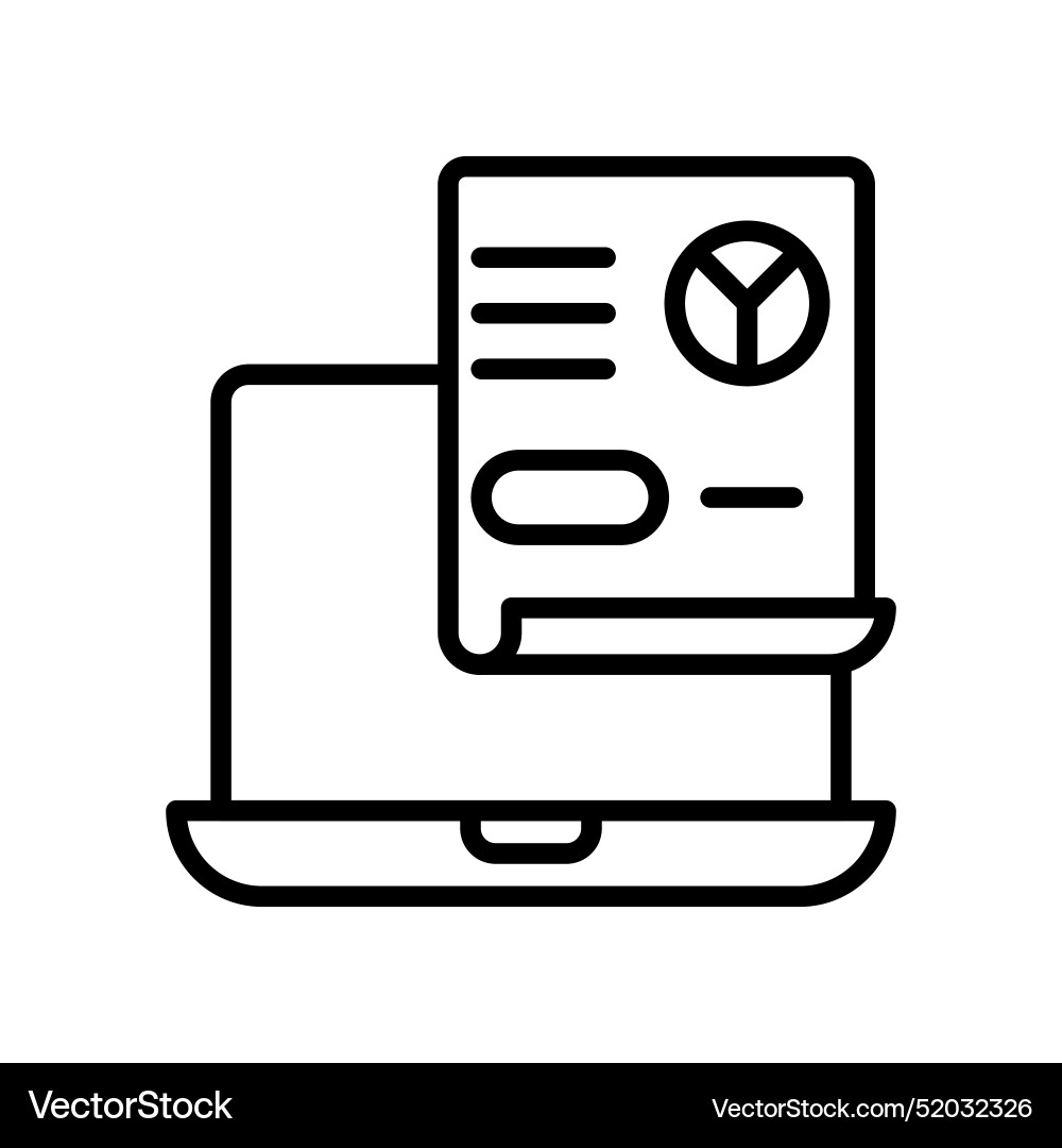 Data analysis linear logo mark in black and white Vector Image