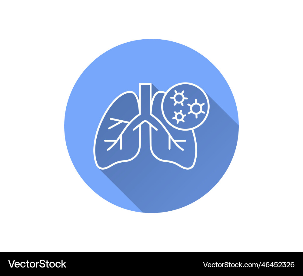 Disease lung flat icon simple Royalty Free Vector Image