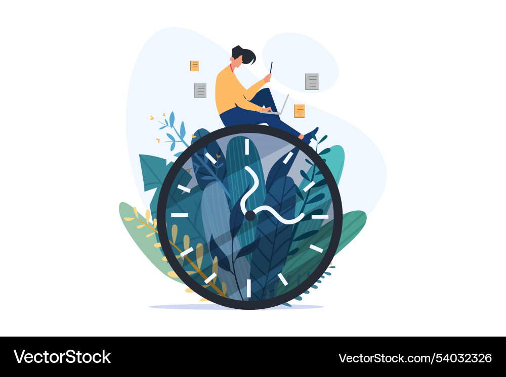 Flexible working hours Royalty Free Vector Image