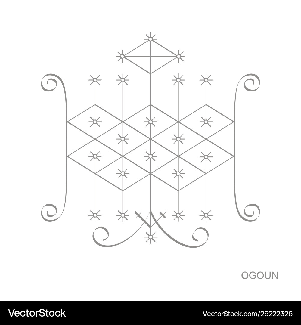 Icon mit veve vodoo Symbol ogoun Lizenzfreies Vektorbild