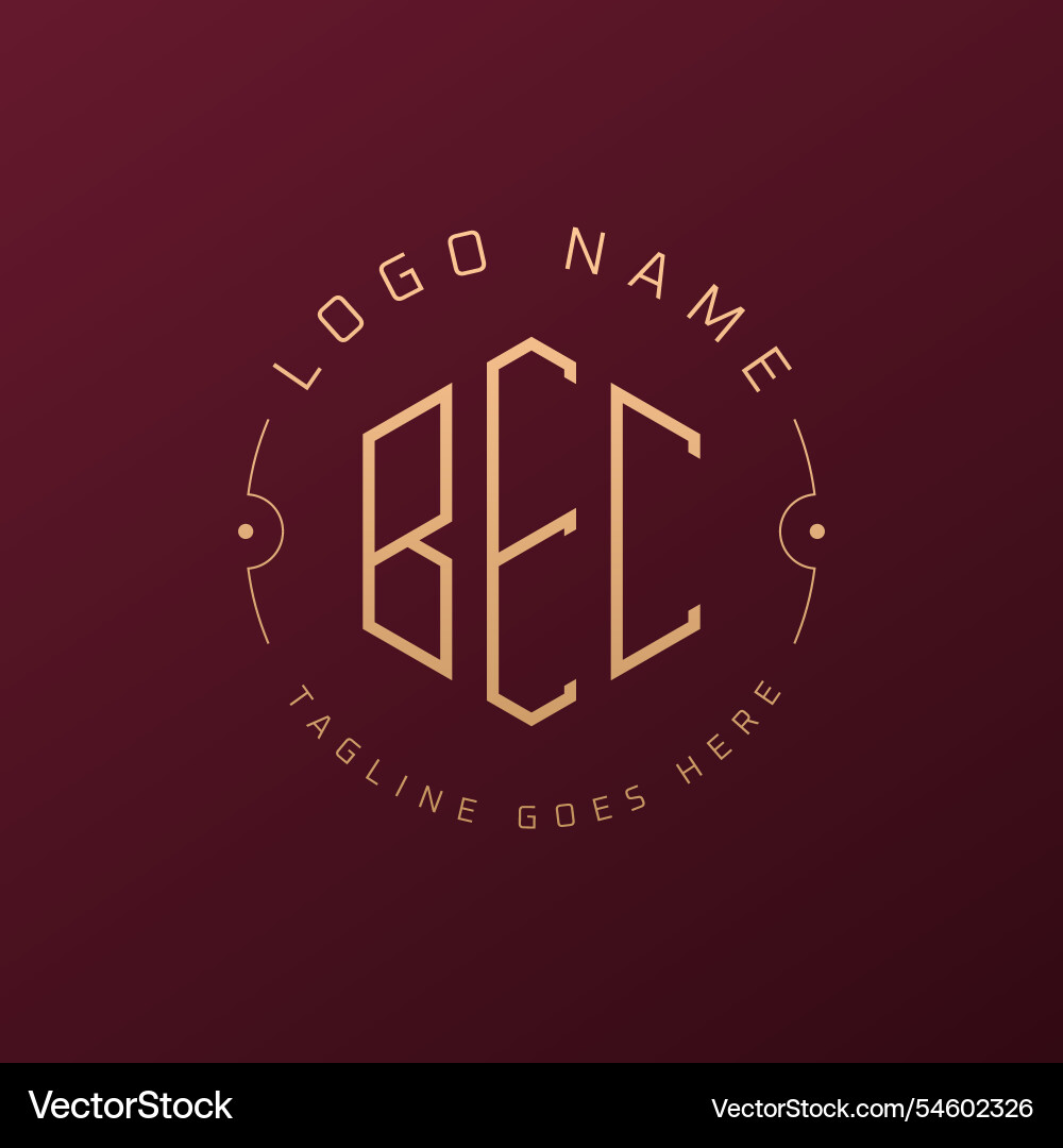 Luxury bec logo design elegant letter Royalty Free Vector