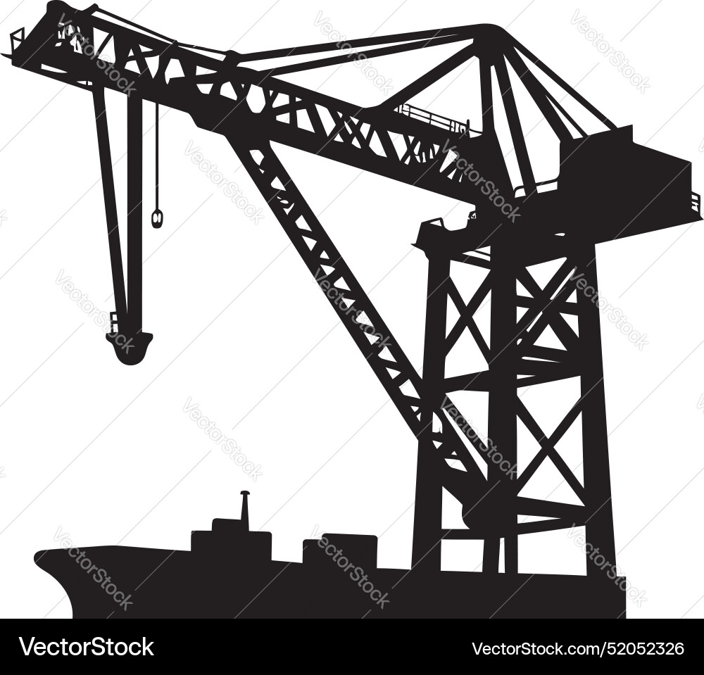 Maritime container terminal logo port crane Vector Image