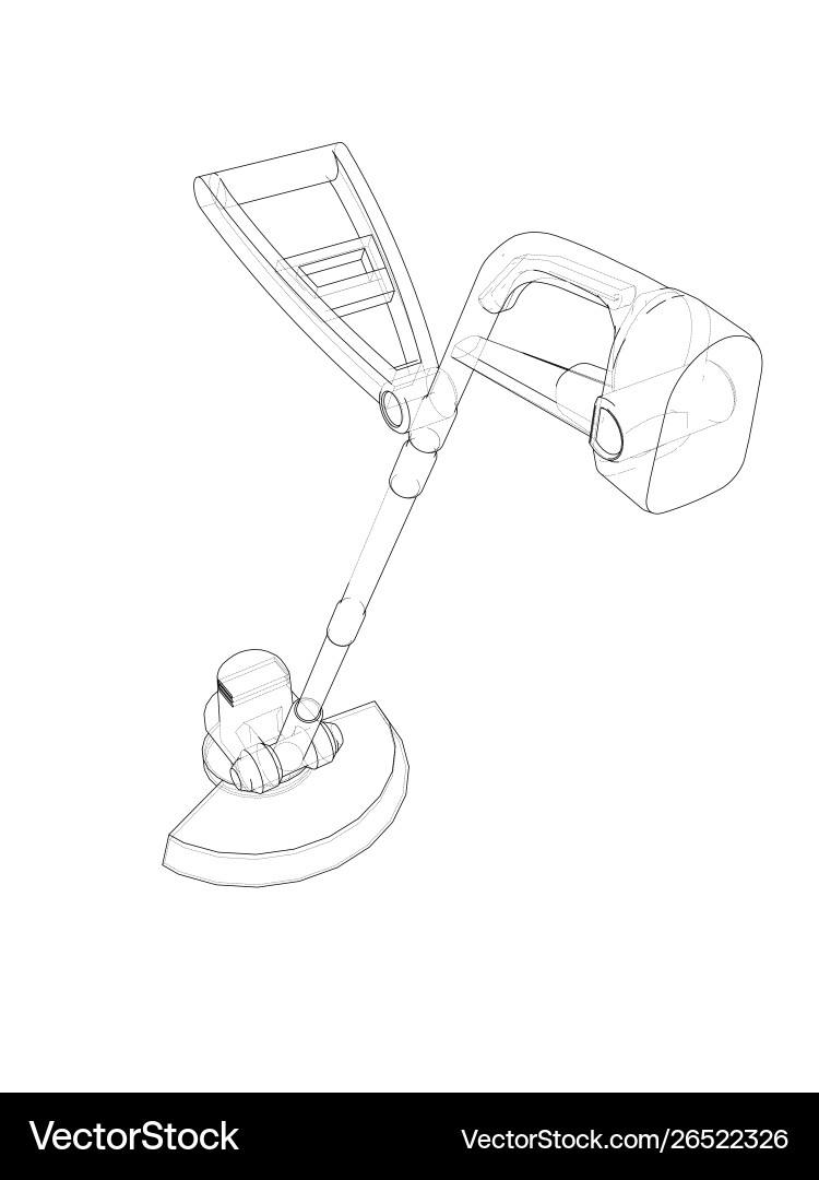 Outline trimmer grass cutter Royalty Free Vector Image