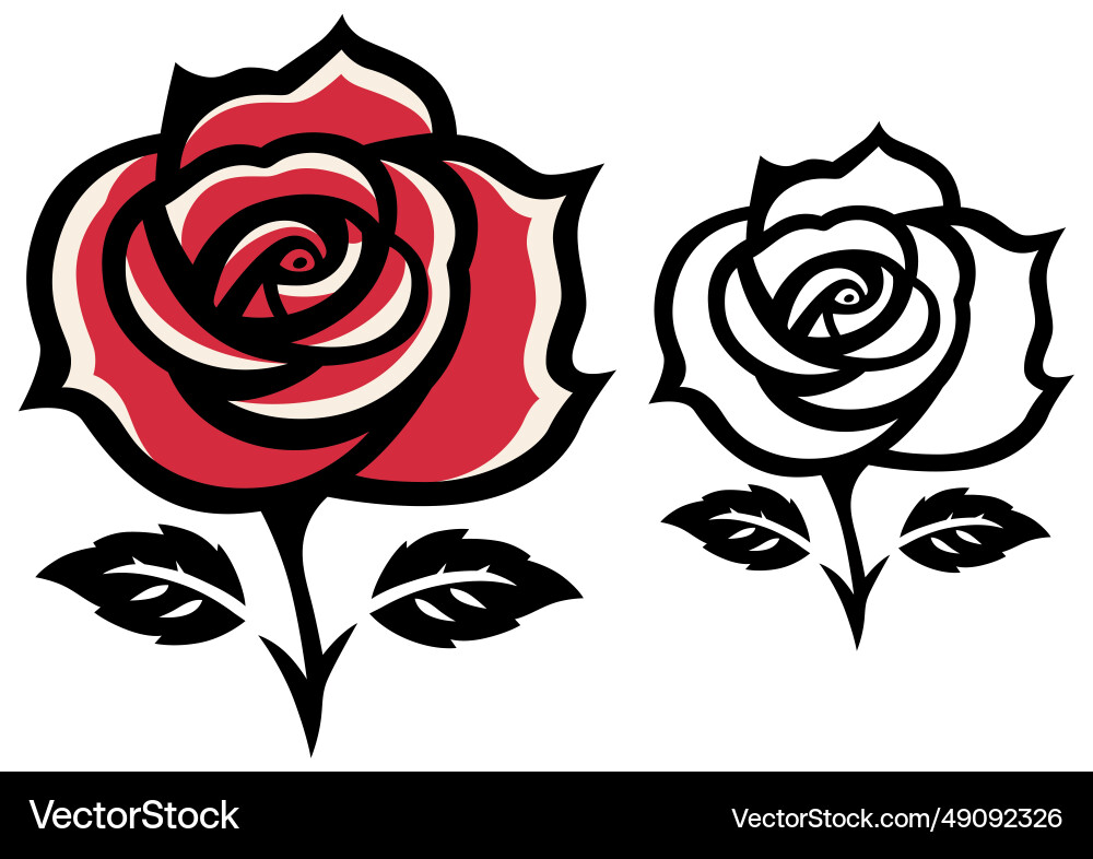 Rose flower symbol Royalty Free Vector Image - VectorStock