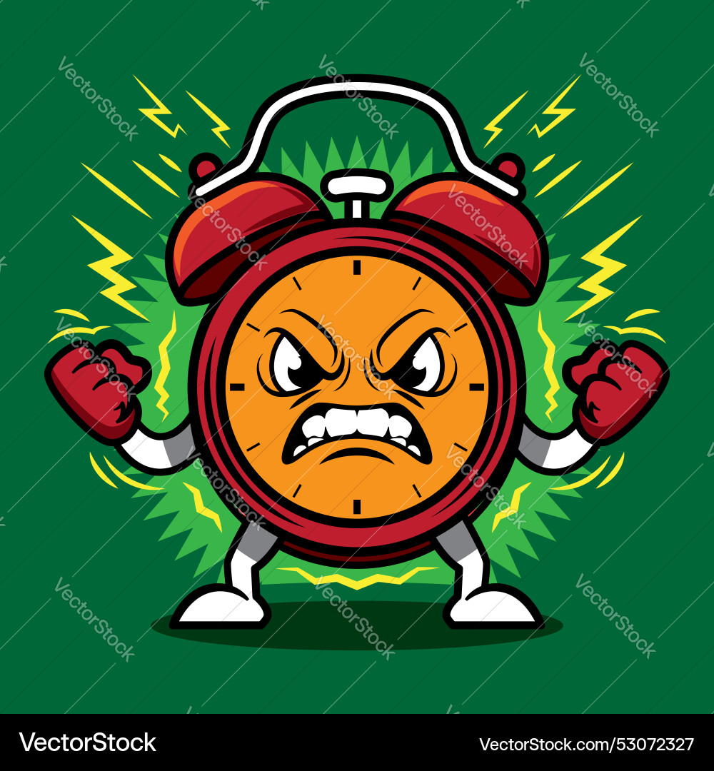 Angry clock 03 Royalty Free Vector Image - VectorStock