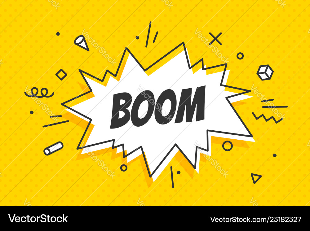 Boom Speech Bubble Poster Royalty Free Vector Image
