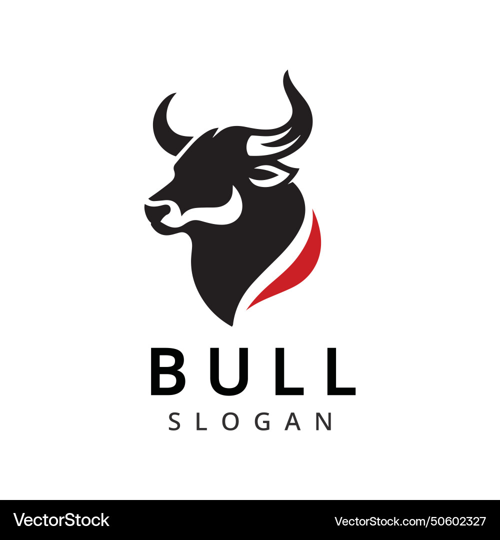 Bull logo brave and powerful symbol Royalty Free Vector
