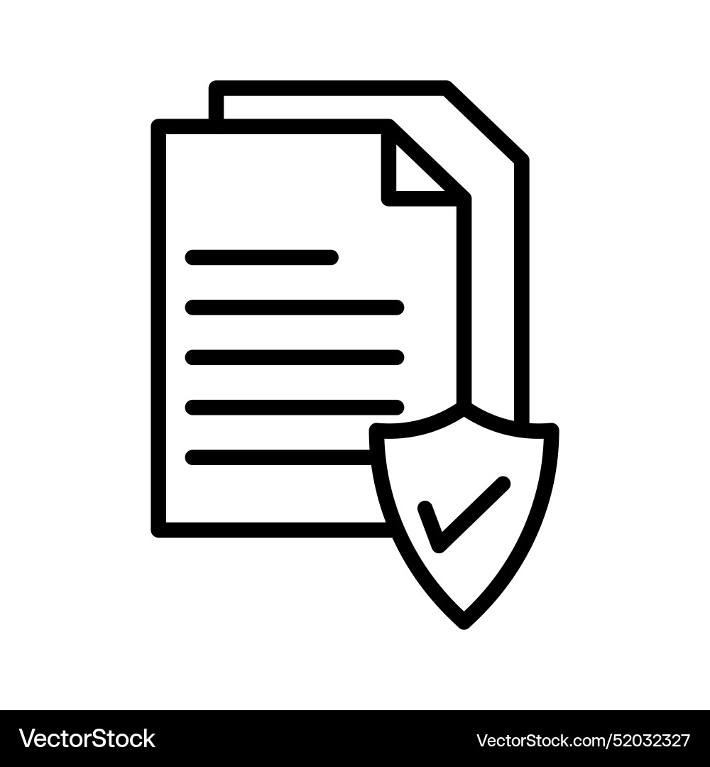 Data protection linear logo mark in black Vector Image