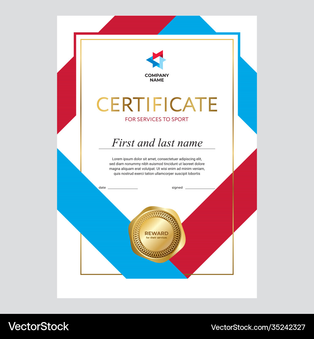 Design certificate diploma modern geometric Vector Image