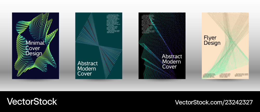Minimal cover design with linear waves Royalty Free Vector
