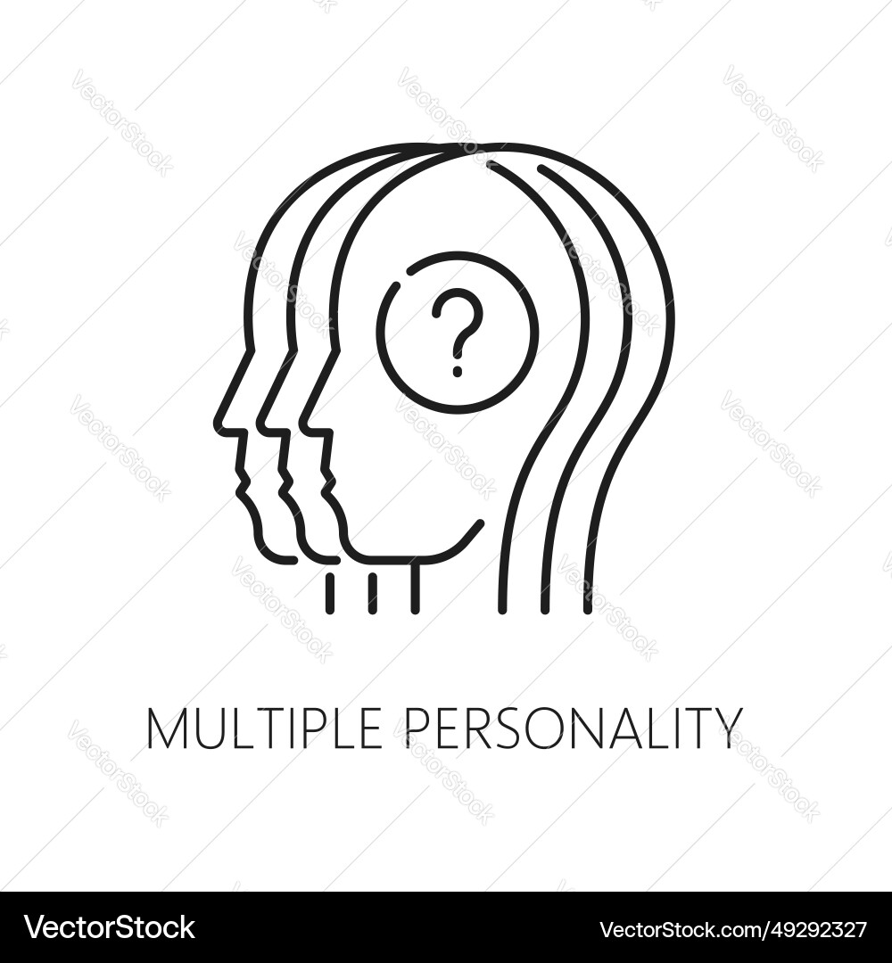 Multiple personality psychological disorder icon Vector Image
