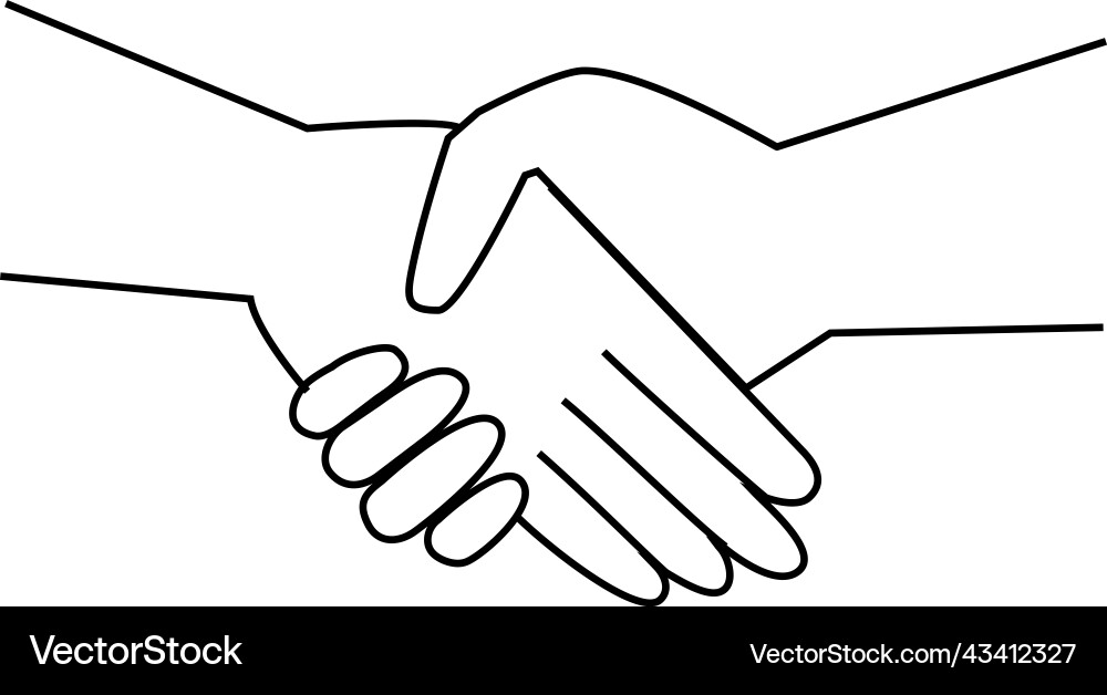 Peace with shaking human hand as symbol Royalty Free Vector