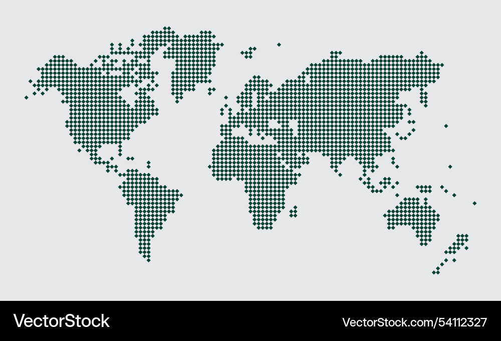 Realistic chess style dotted world map Royalty Free Vector