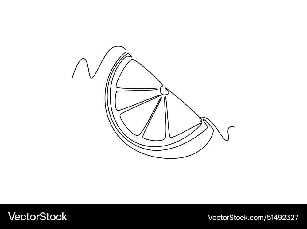 Single continuous line drawing sliced healthy Vector Image