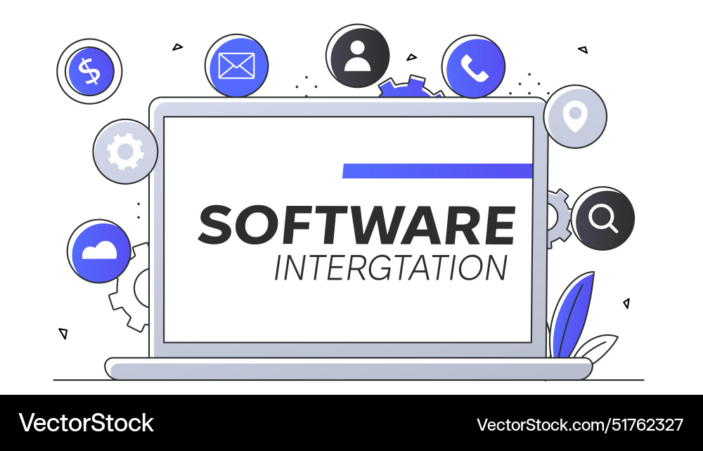 Software integration concept Royalty Free Vector Image Software integration concept Royalty Free Vector Image