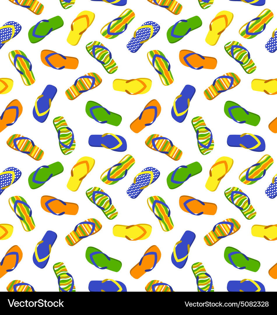 Bright Flip-Flops Summer Pattern Royalty Free Vector Image