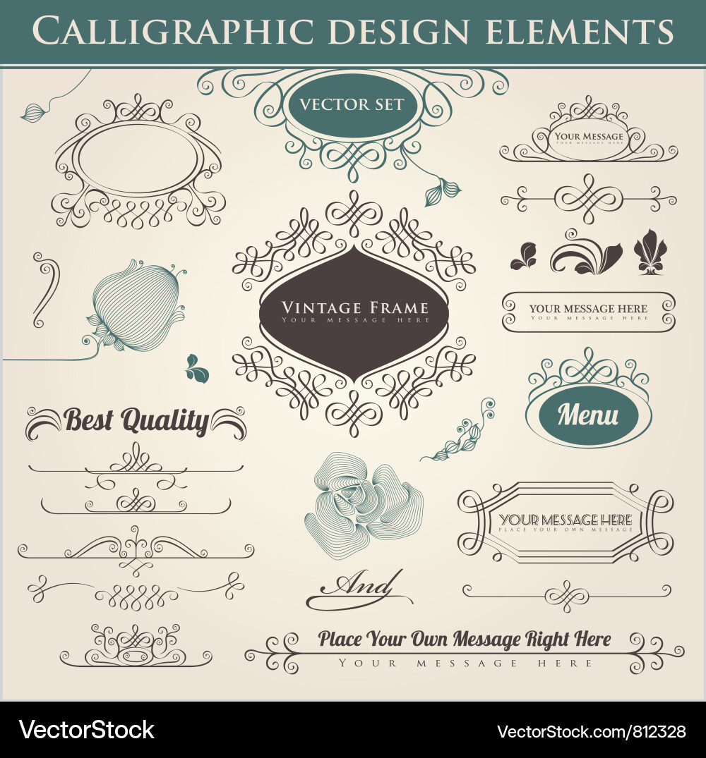 Calligraphic design elements Royalty Free Vector Image