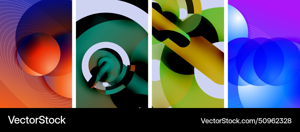 Circle geometric abstract posters Royalty Free Vector Image