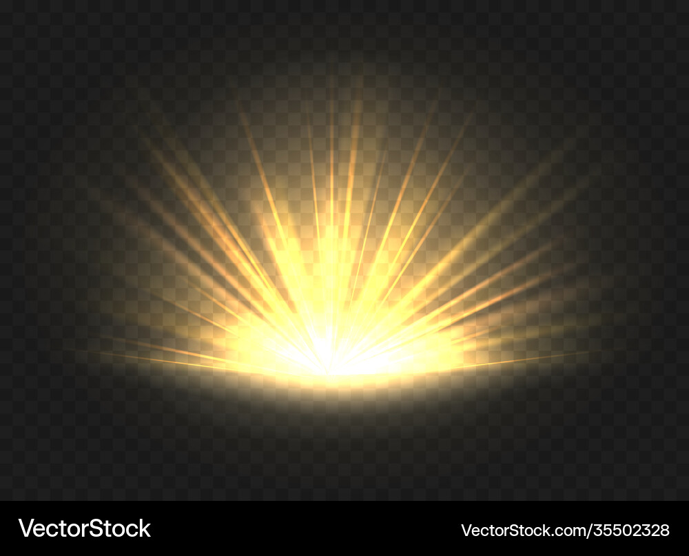 Golden ray radiance Royalty Free Vector Image - VectorStock