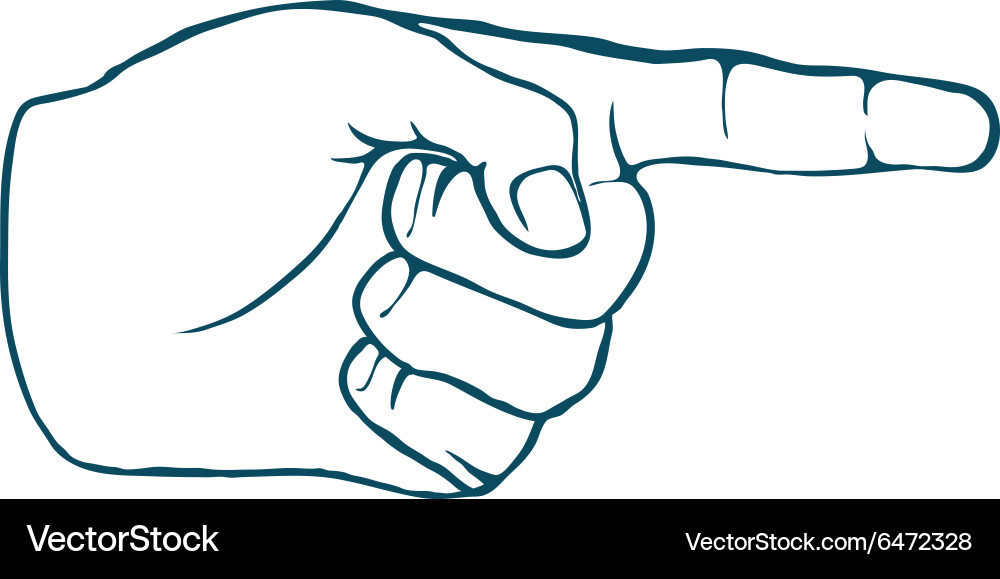 Human hand index finger drawn Royalty Free Vector Image
