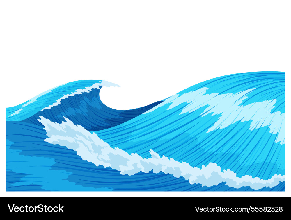 Ocean waves splash water marine sea storm Vector Image