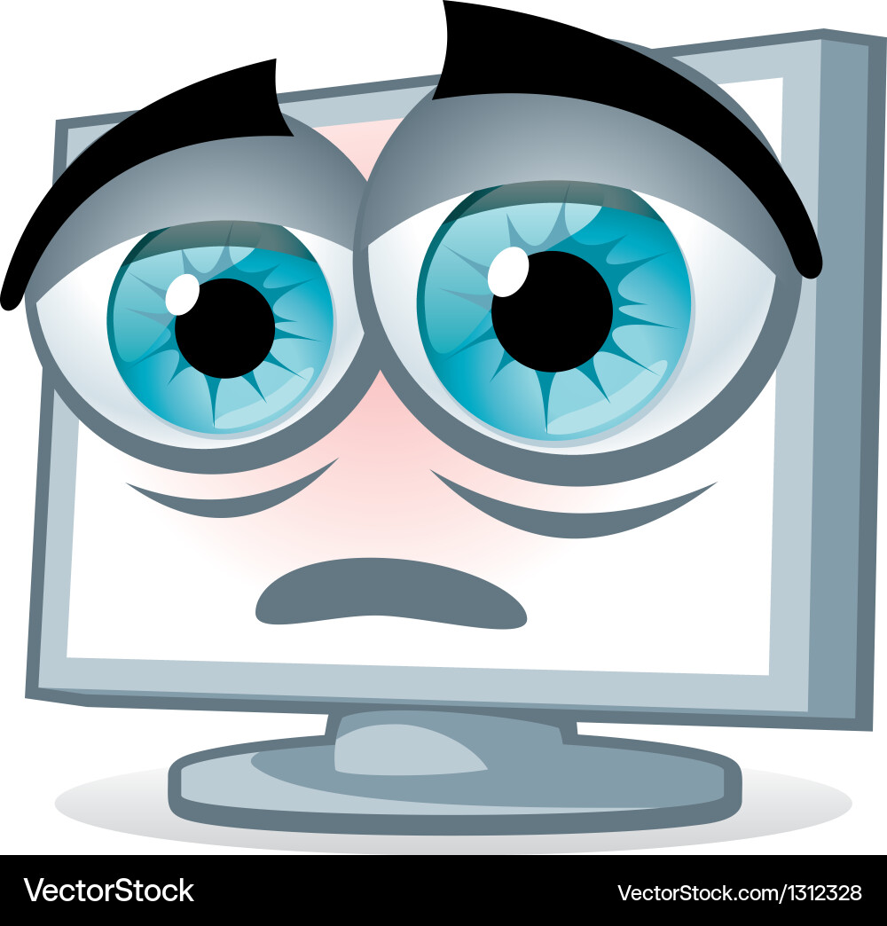 Pc sad Royalty Free Vector Image - VectorStock