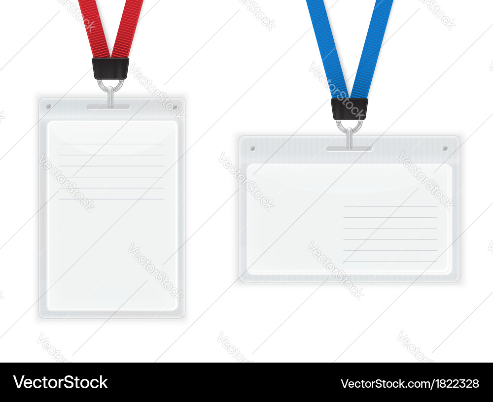 Plastic id badges Royalty Free Vector Image - VectorStock