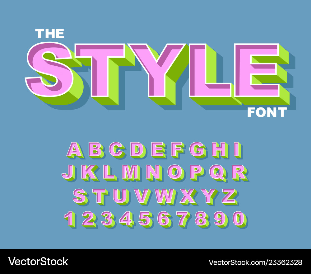 Retro 80s Bold Font - Vintage Style Royalty Free Vector