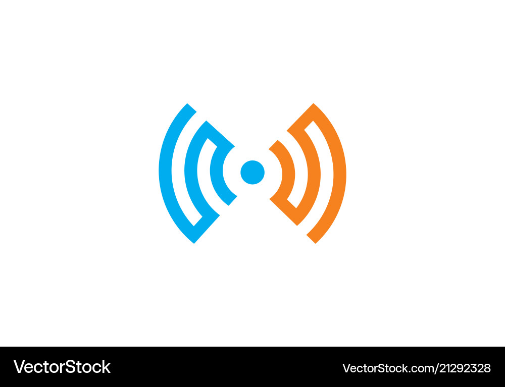 Signal Technology Communication Logo Royalty Free Vector