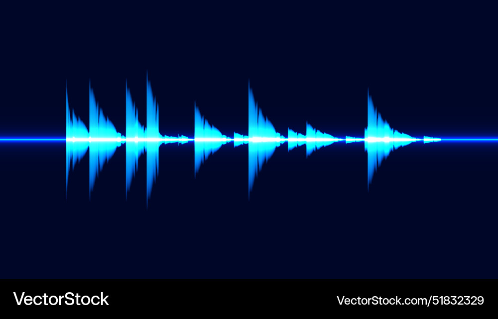 Abstract sound wave blue digital frequency Vector Image