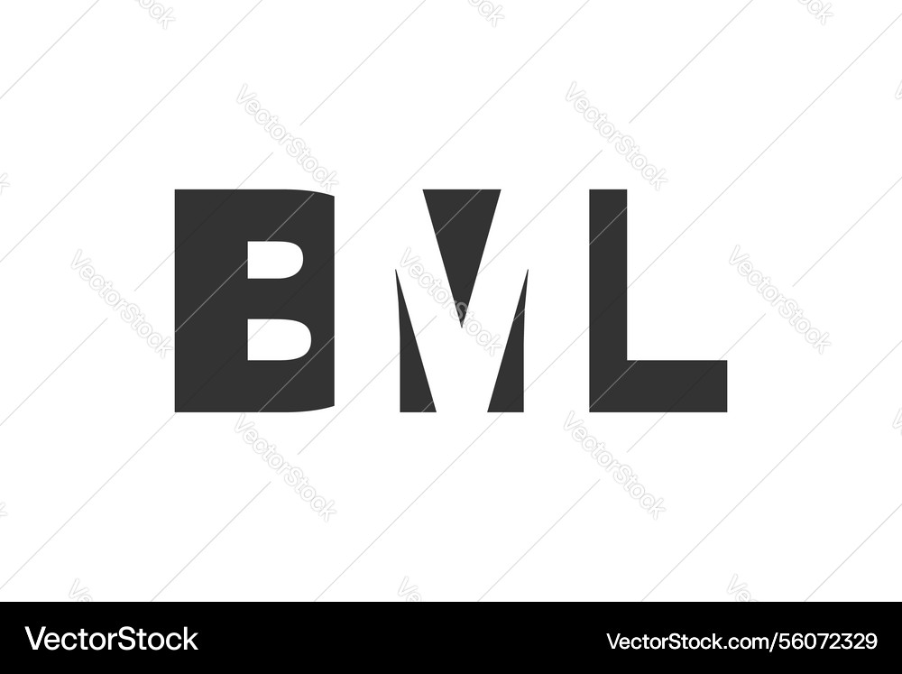Bml logo design initial letter b m l bold font Vector Image