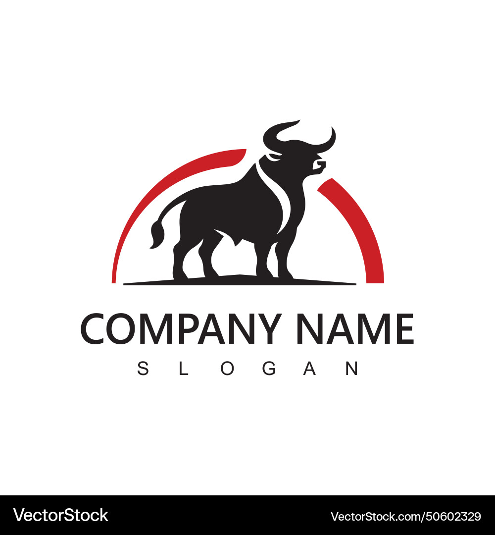 Bull logo brave and powerful symbol Royalty Free Vector