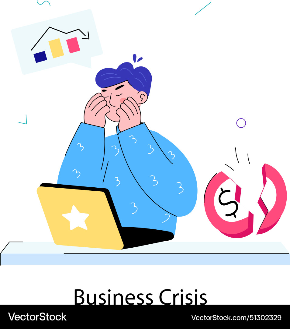 Business crisis Royalty Free Vector Image - VectorStock