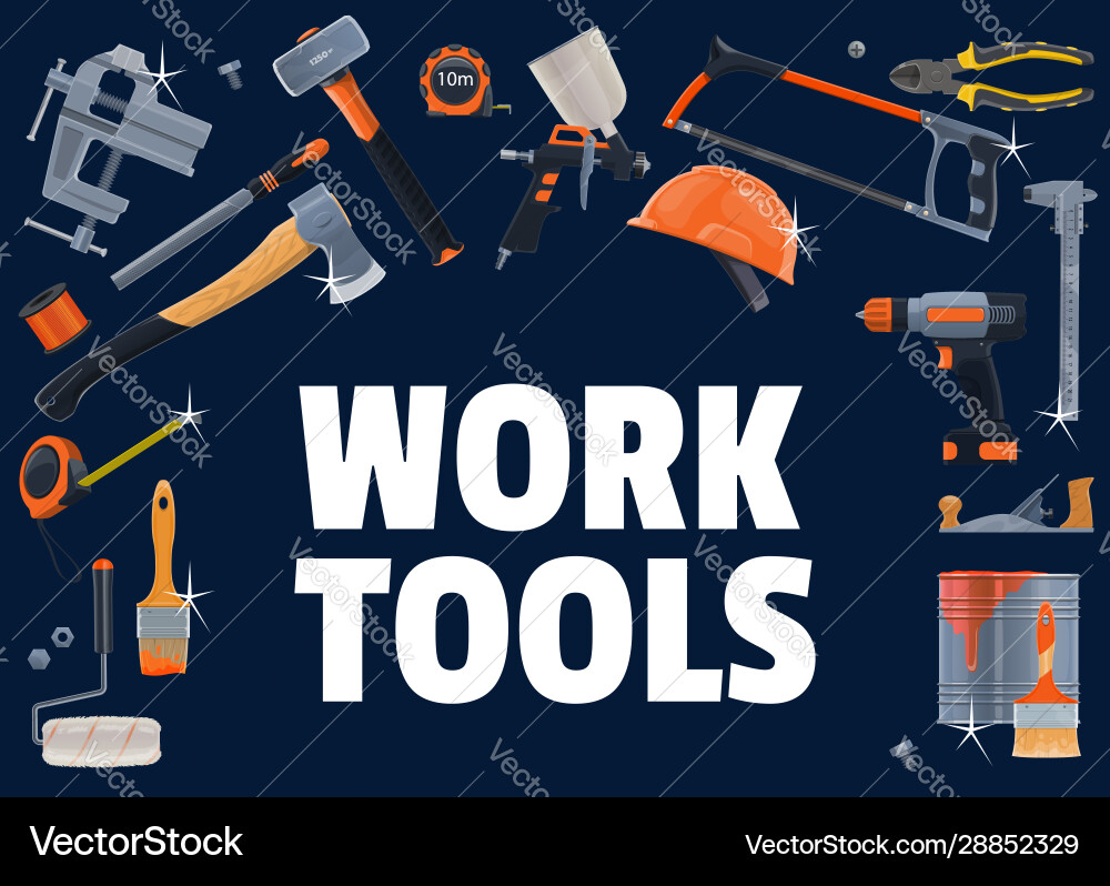 Construction building and carpentry tools Vector Image