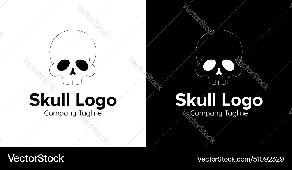 Deadly skull logo design - mascot emblem Vector Image