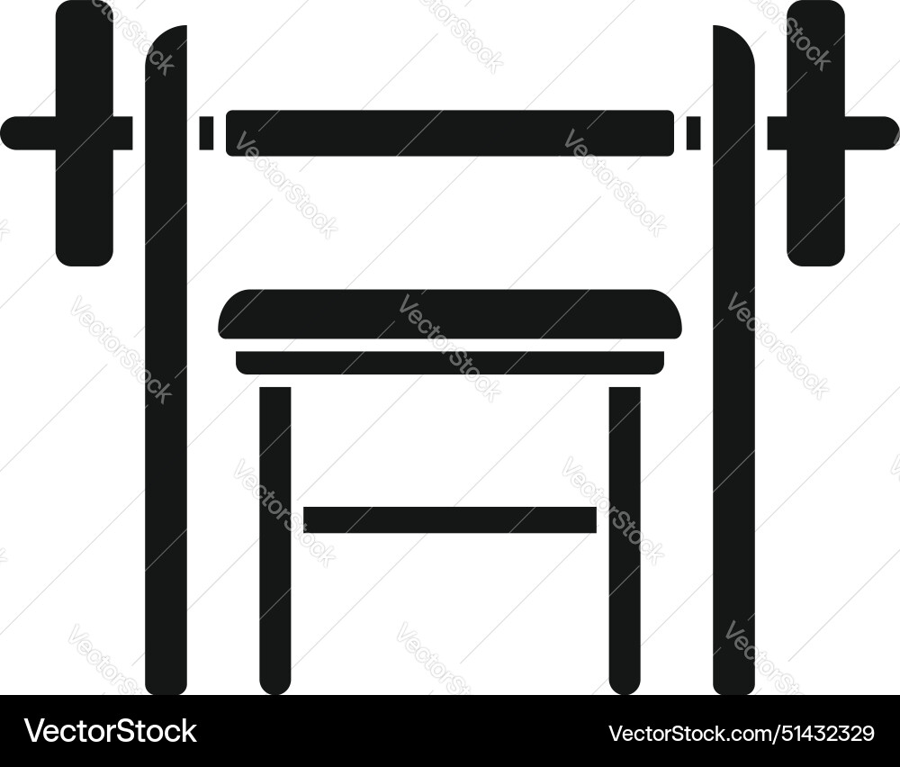 Flat icon of a bench press setup for gym Vector Image