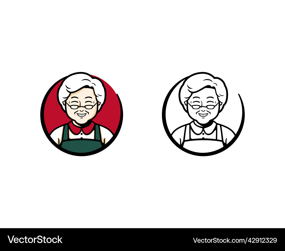 Granny mascot character logo Royalty Free Vector Image