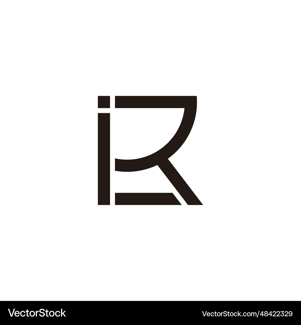 Letter ir simple geometric square line logo Vector Image