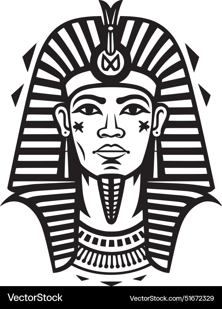 Pharaoh - minimalist and flat logo Royalty Free Vector Image