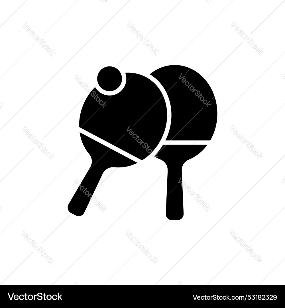 Ping pong icon set table tennis racket symbol Vector Image