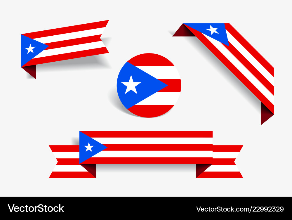 Puerto rican flag stickers and labels Royalty Free Vector