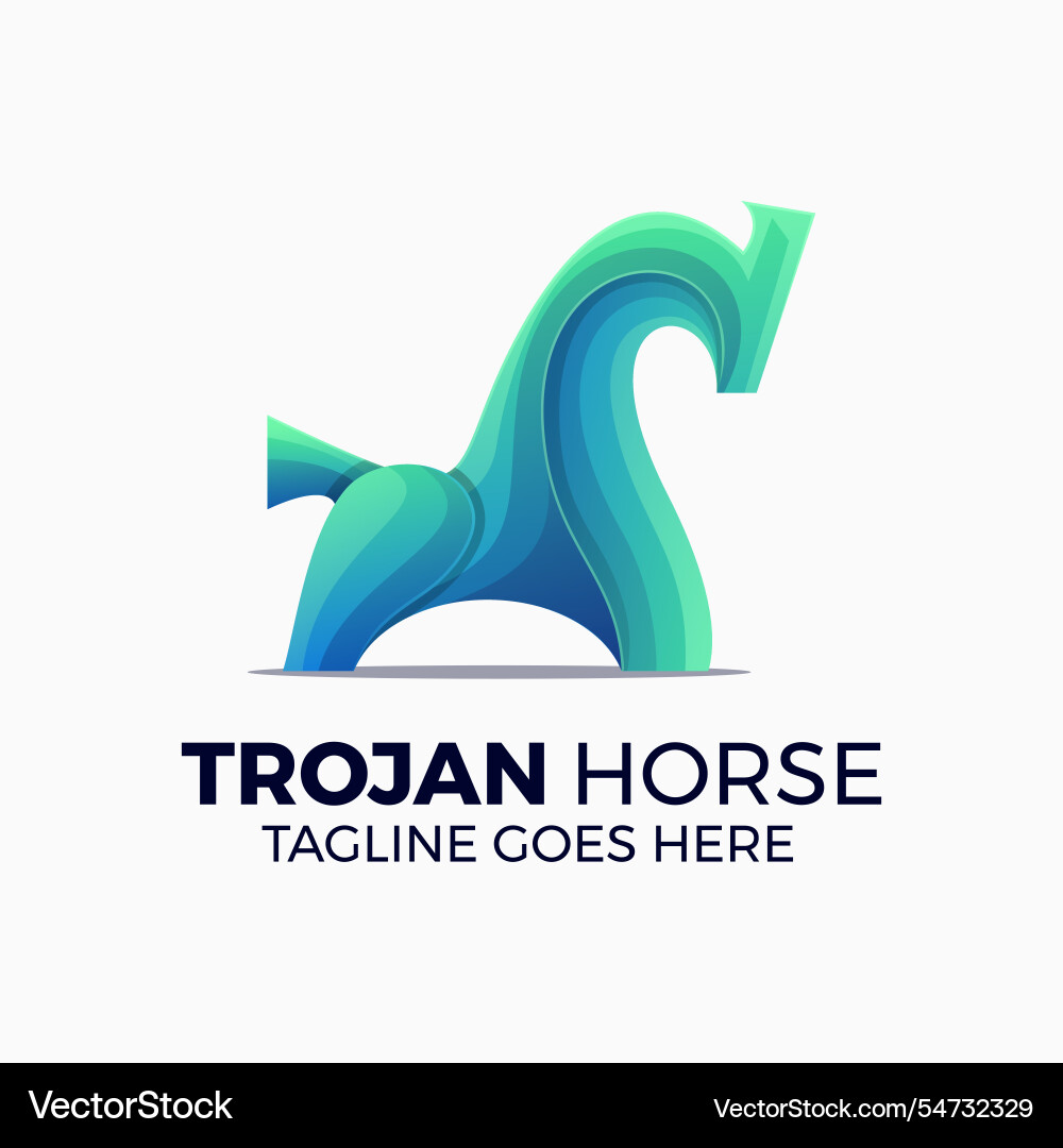 Trojan gradient colorful logo Royalty Free Vector Image