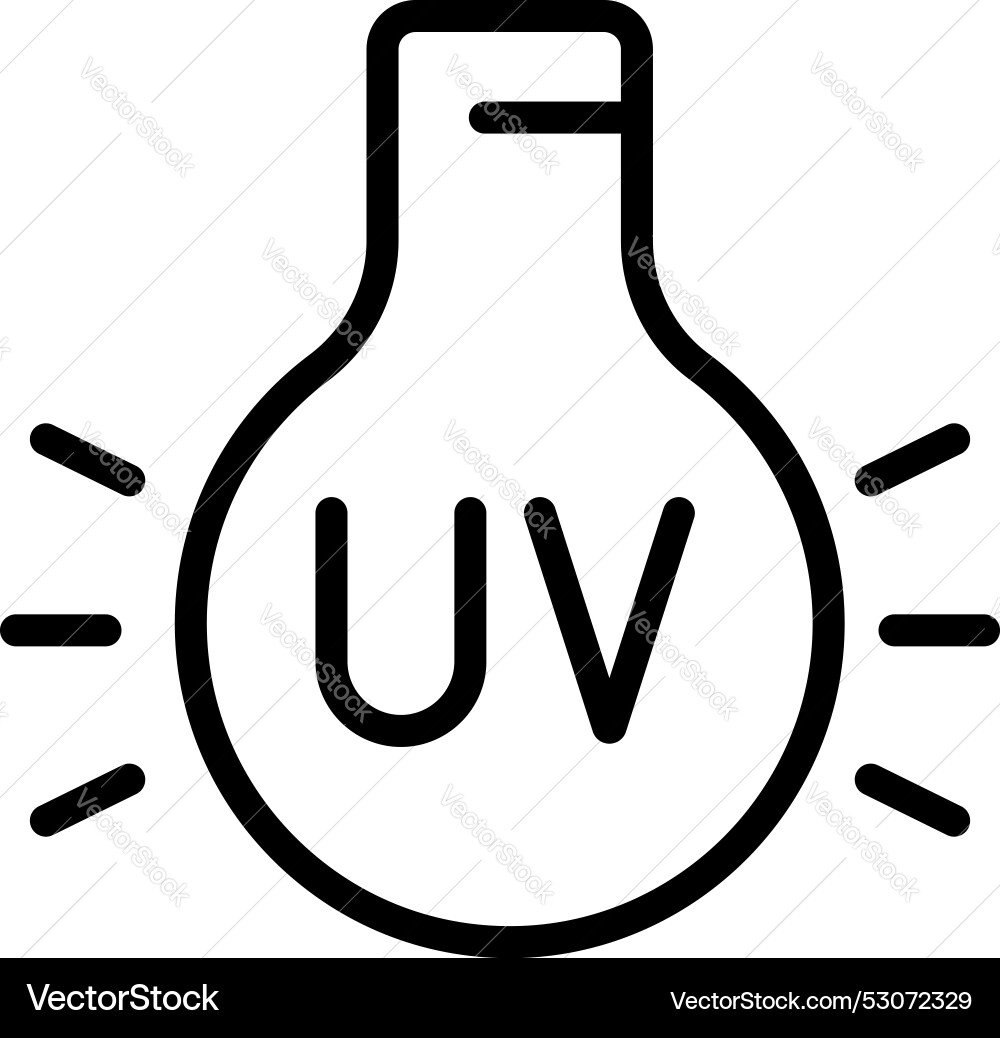 Uv light for disinfection line icon ultraviolet Vector Image